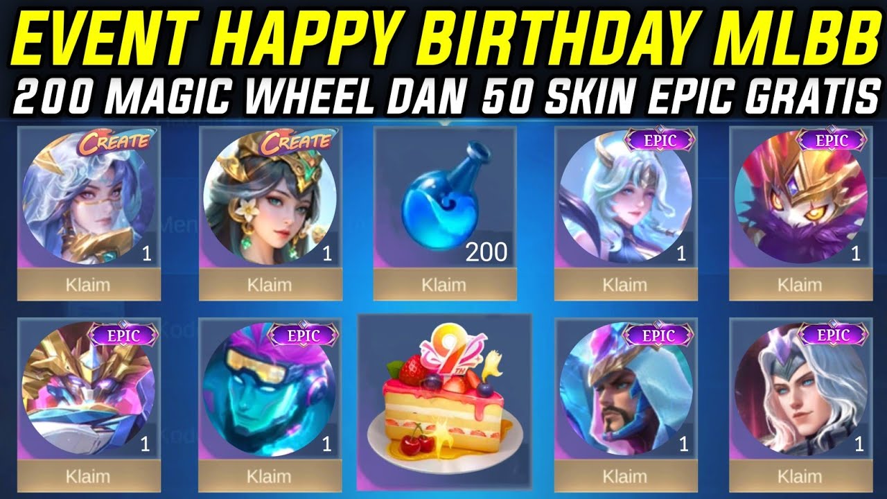 KLAIM 200 MAGIC WHEEL POTION DAN 50 SKIN EPIC GRATIS - EVENT HAPPY ...