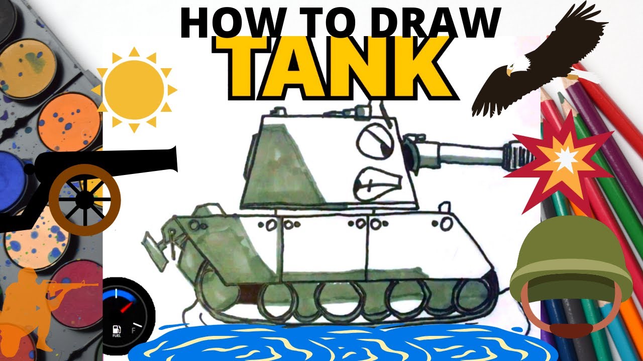 How to draw a Tank - easy tutorial- step by step 2022 World of Tanks ...