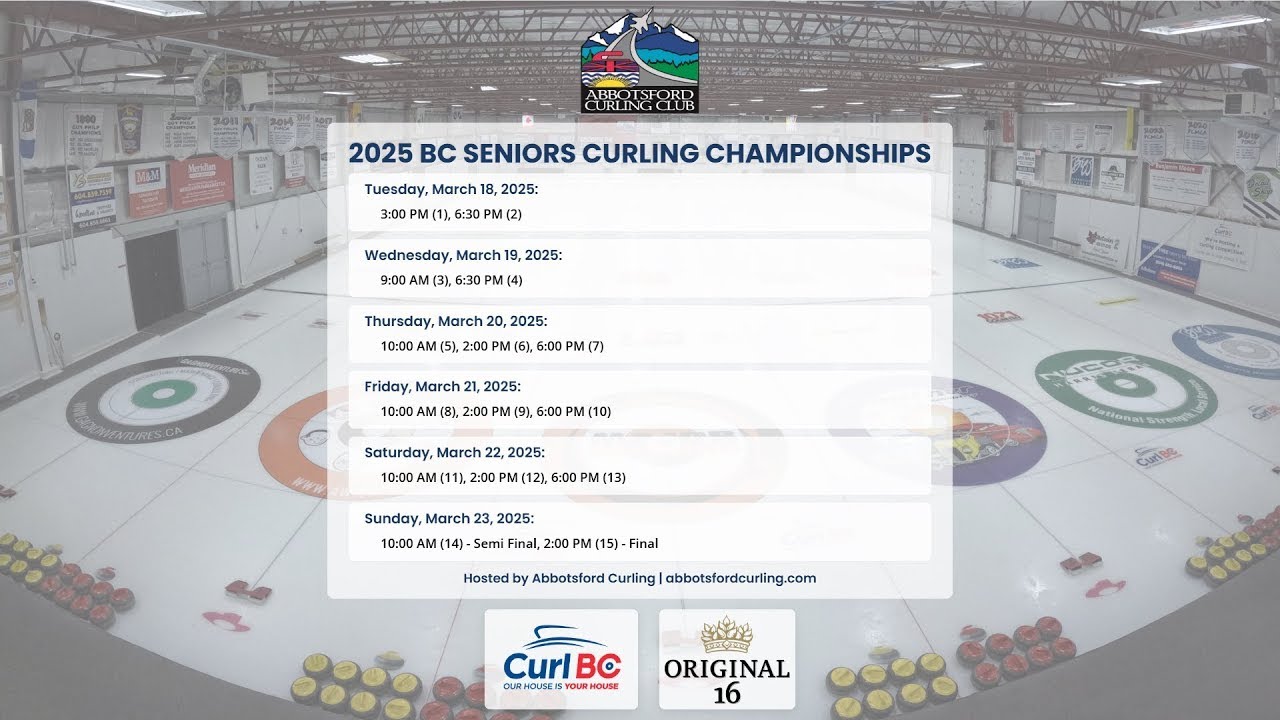 2025 BC Seniors Curling Championships - Sheet 1 (Draws 1 & 2) - YouTube