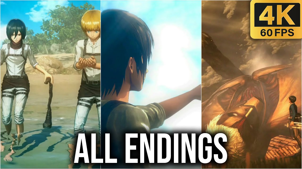 Attack On Titan 2 - All Endings (Sad, True, Eren, Levi Ending) 4K60fps ...