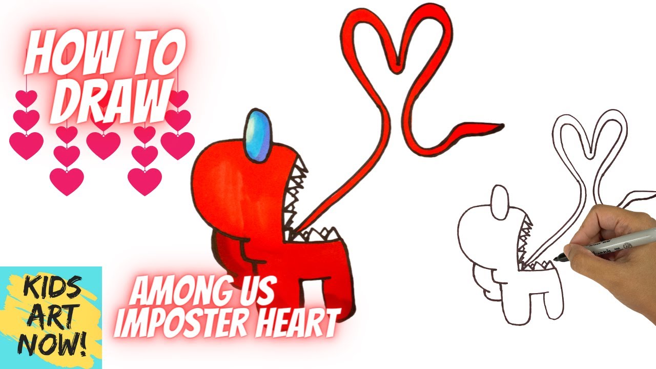 How to Draw an Among Us Imposter Heart - Love! - YouTube