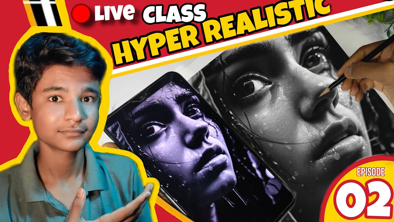 🔴 LIVE CLASS : HYPER REALISTIC SKETCH TUTORIAL || HYPER REALISTIC ...