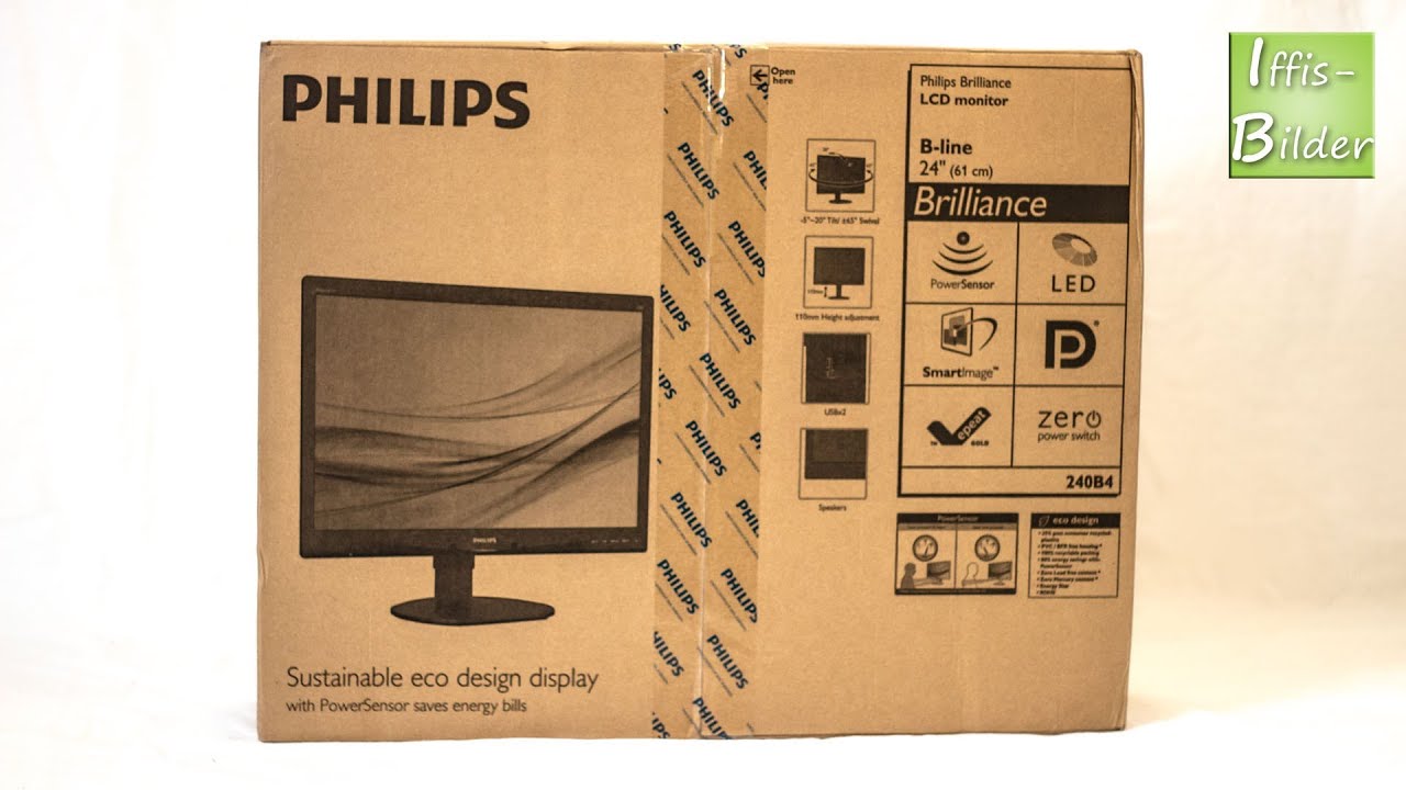 Philips Brilliance 240B Unboxing IFFI packt aus - YouTube