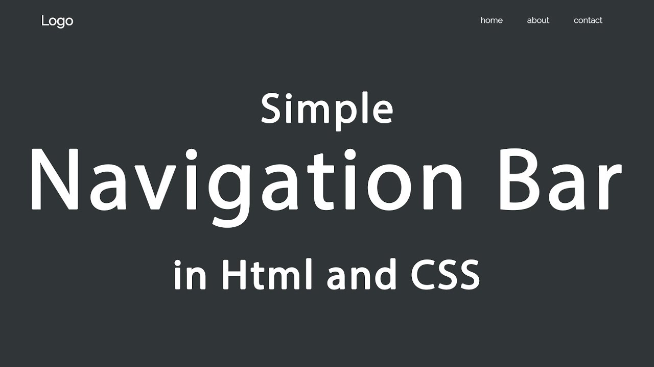 Simple Navigation Bar In Html And CSS YouTube simple-navigation-bar-in-html-and-css-youtube