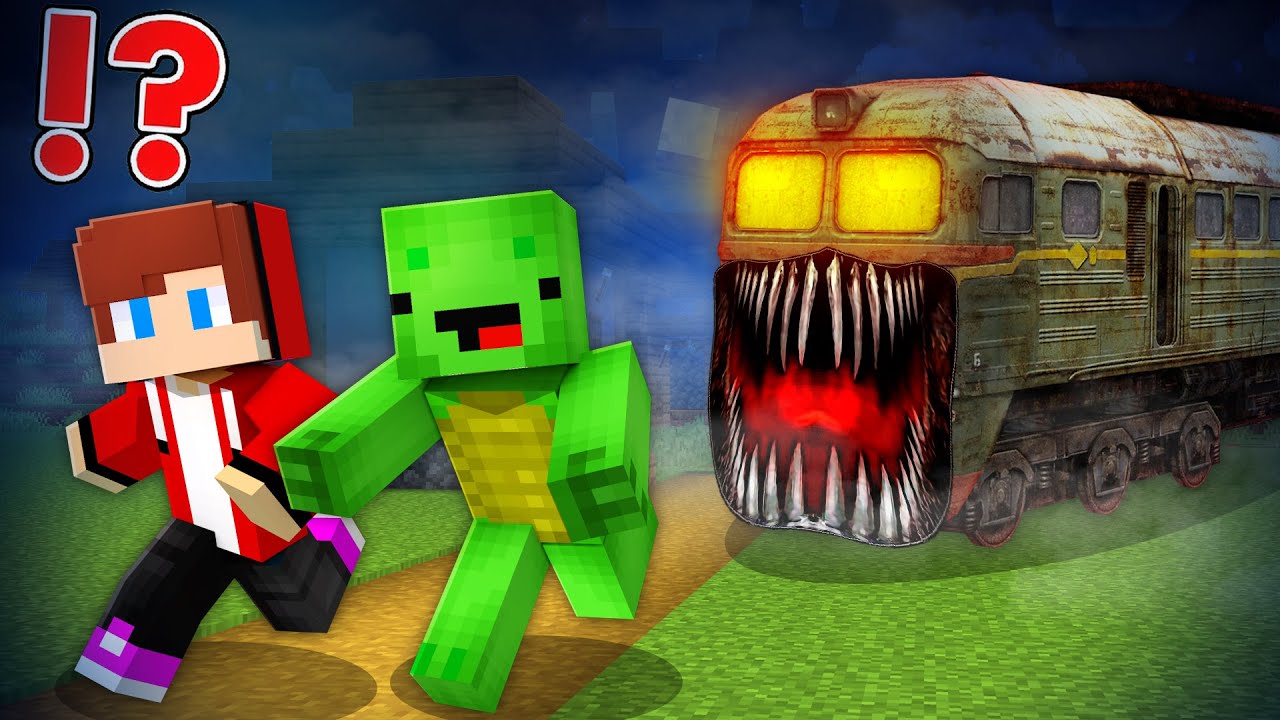 JJ and Mikey Escape From Scary TRAIN in Minecraft - Maizen JJ and Mikey - YouTube