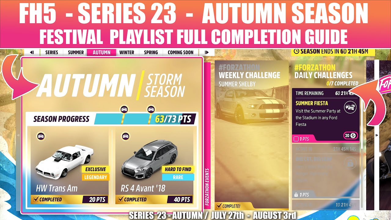 FH5 SERIES 23 AUTUMN PLAYLIST FULL COMPLETION FH5 AUTUMN LA CANTERA ...