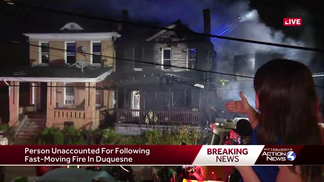 Fast-moving fire in Duquesne - YouTube