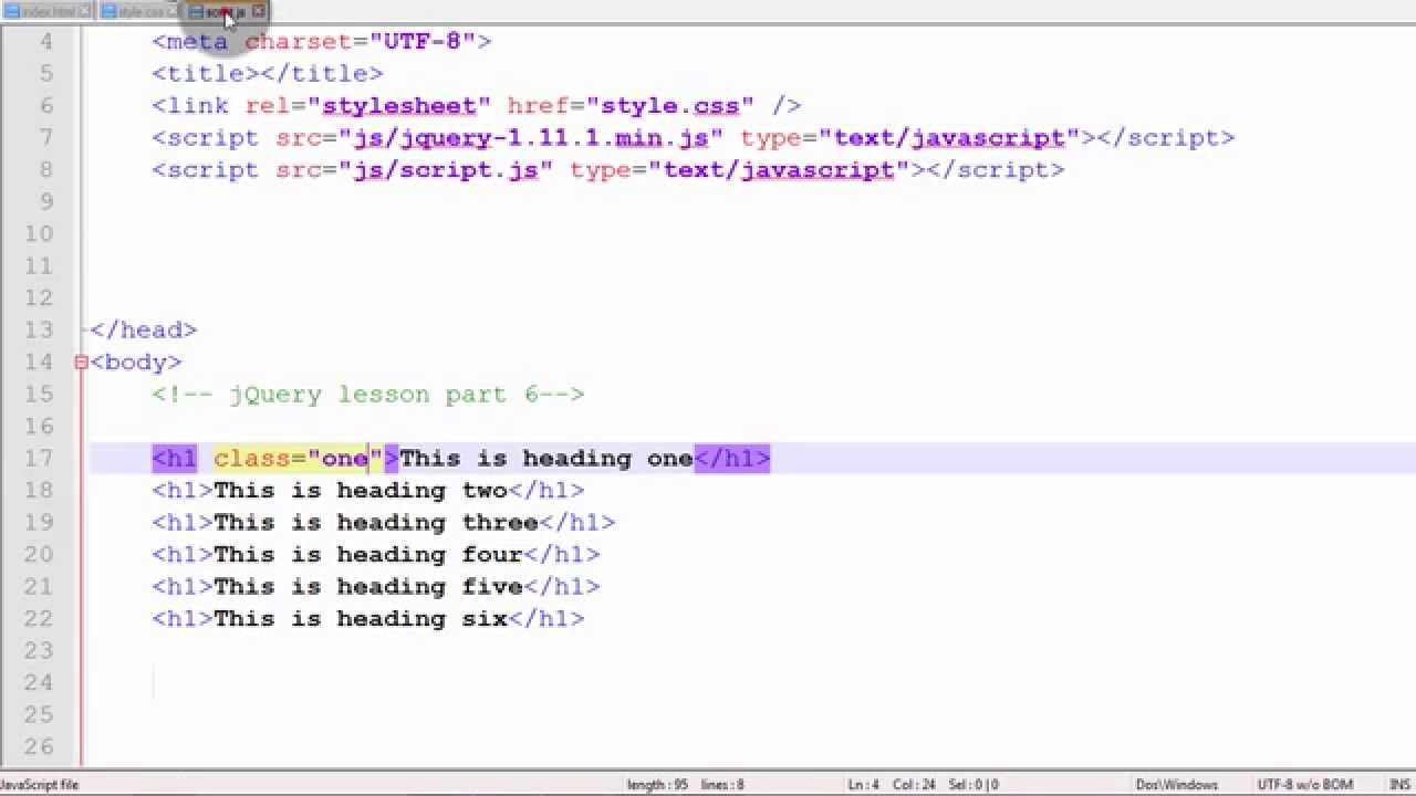Basic Jquery Tutorial Part 6 Youtube