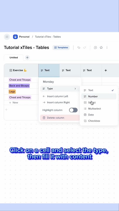 Tutorial xTiles -Tables/ How to create a table in xTiles #shortsvideo #xtiles #tutorial #shorts ...