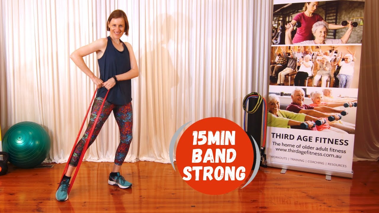 15min Resistance Band Strength Workout for Older Adults & Seniors (low ...