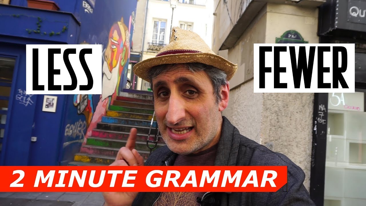 When to use LESS and when to use FEWER | Two Minute Grammar - YouTube