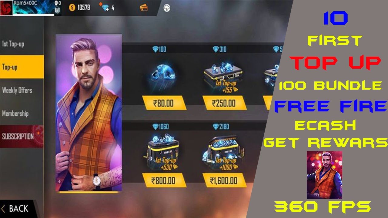 NEW UPDATE/my first top up toutorial FREE FIRE/360FPS/ULTRA HD - YouTube