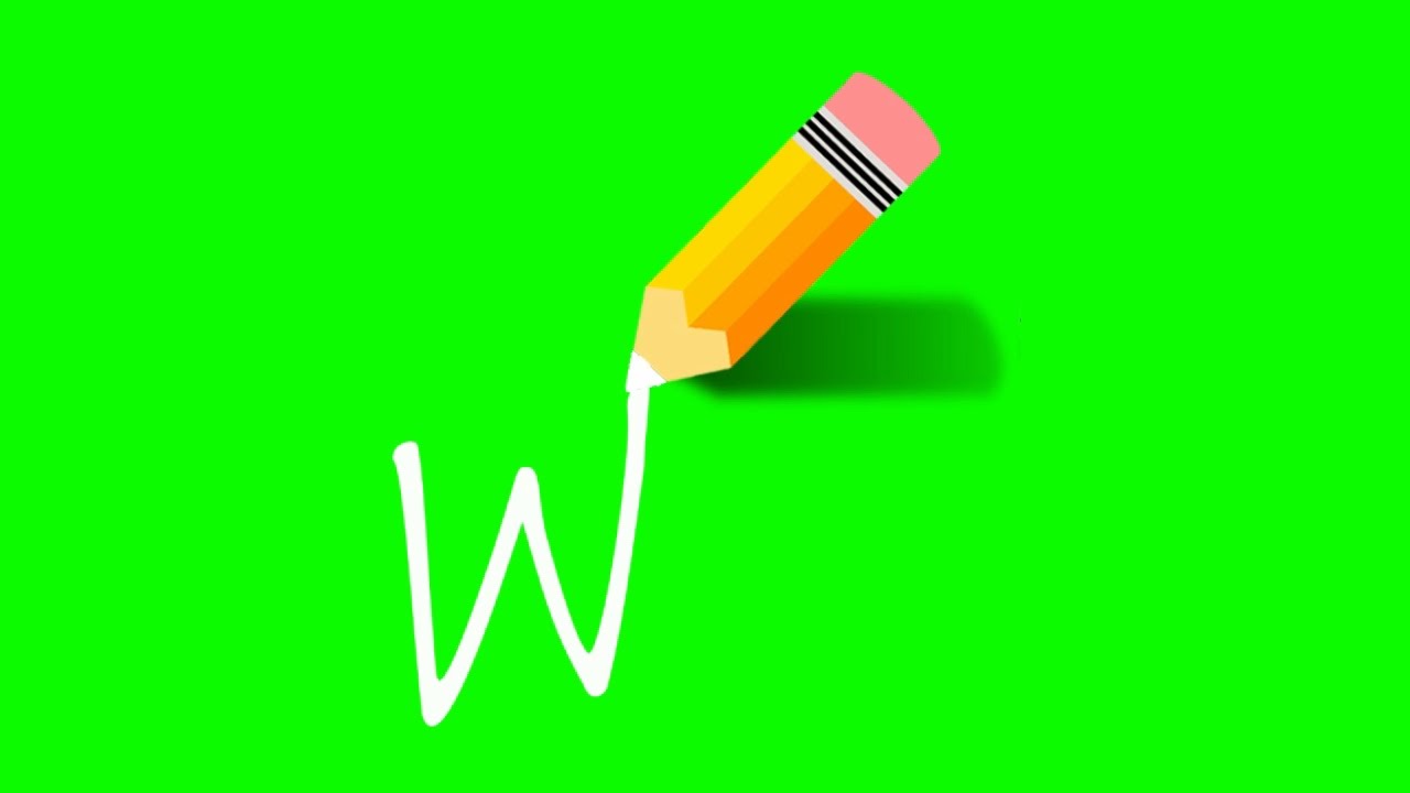 pencil W animation green screen - YouTube