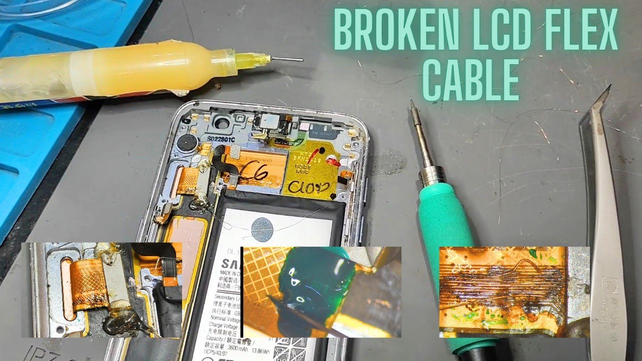 Broken lcd flex cable repair - YouTube