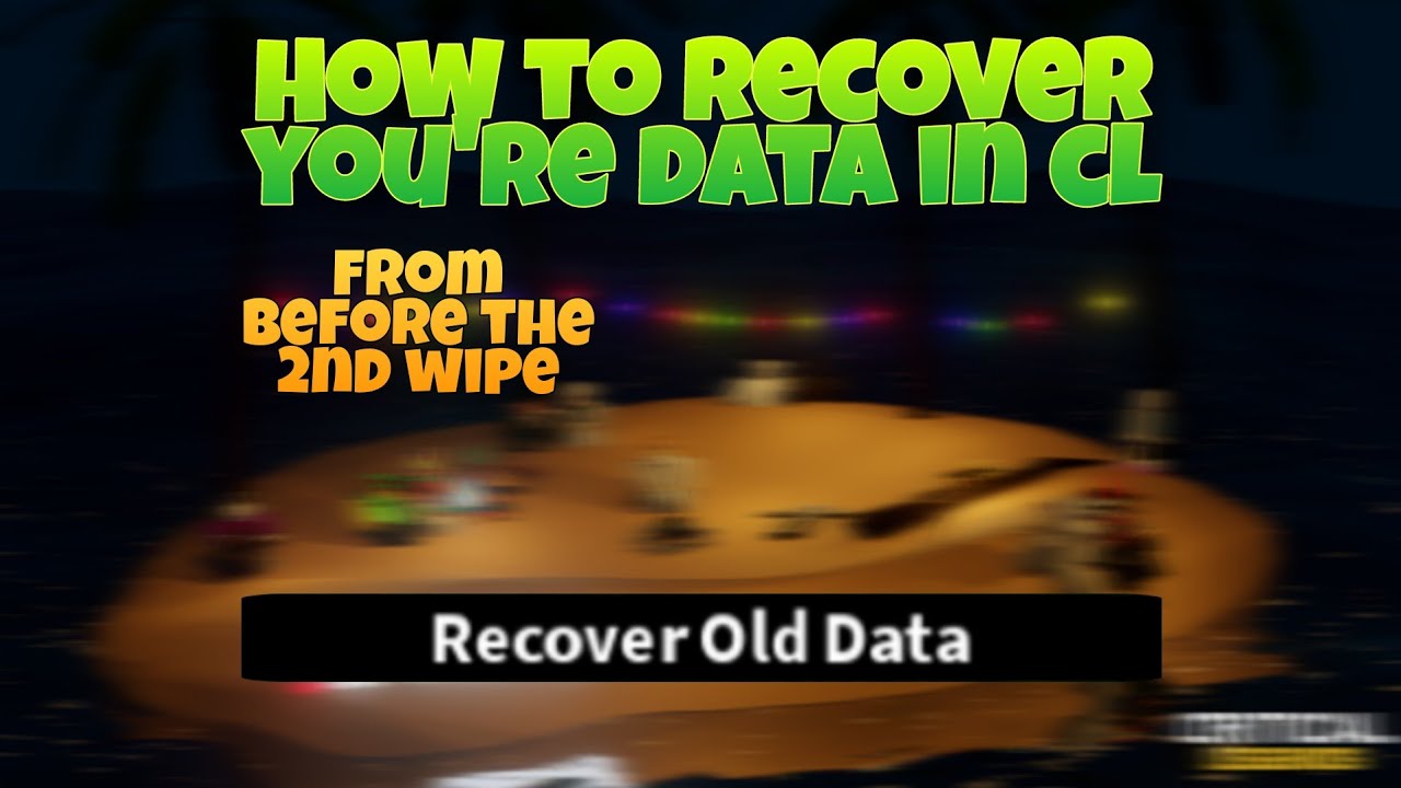 How to recover you're data in Critical legends (roblox) - YouTube