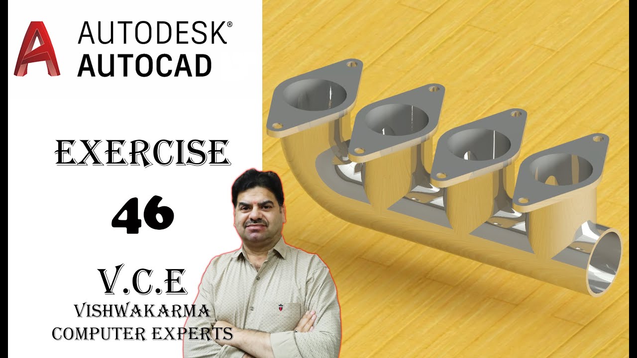 CAD CAM TUTORIAL EXERCISE 46 IN HINDI BY VCE using SWEEP, SHELL ,UNION ...