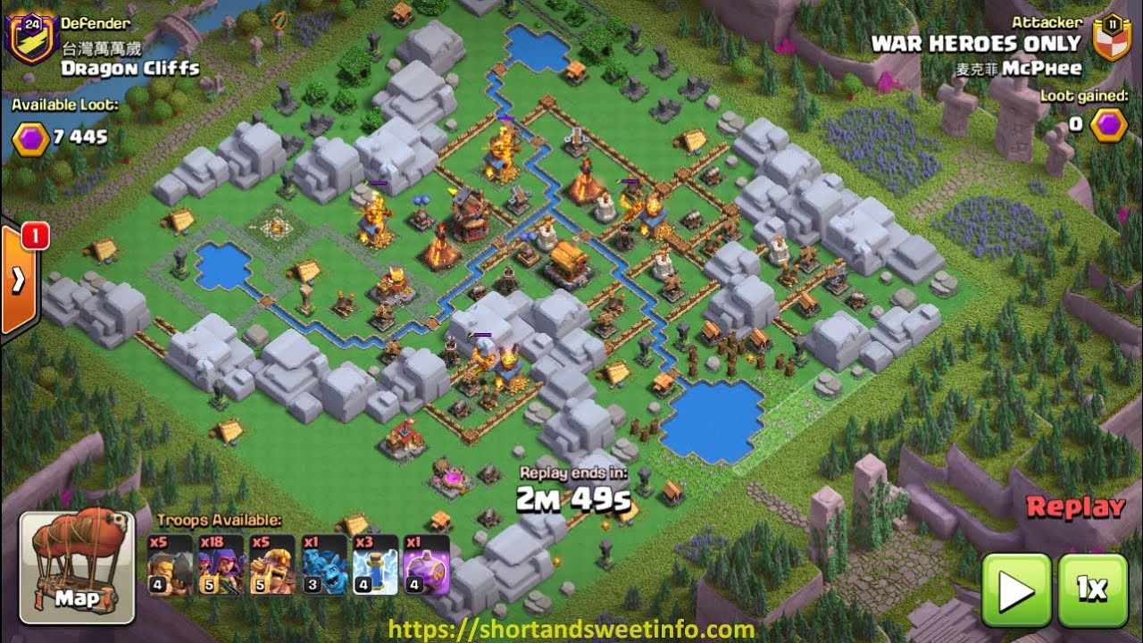 Dragon Cliffs Level 3 in 2 attacks (layout 8) - YouTube