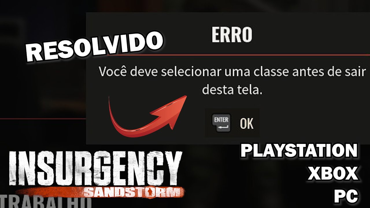 ERRO AO ENTRAR NA PARTIDA ESCOLHENDO CLASSE RESOLVIDO INSURGENCY ...