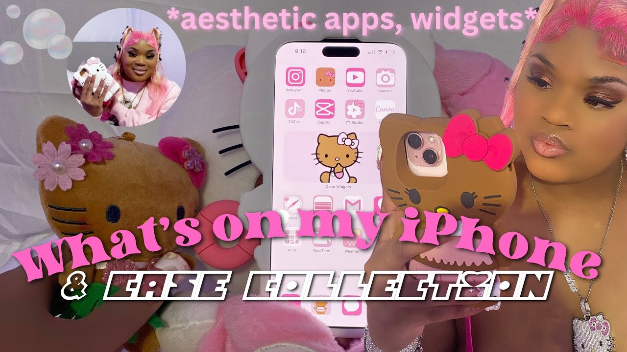 WHAT’S ON MY PINK IPHONE 15 PLUS🎀🌈: Aesthetic Widgets & Hello Kitty Accessories You Can’t Miss ...