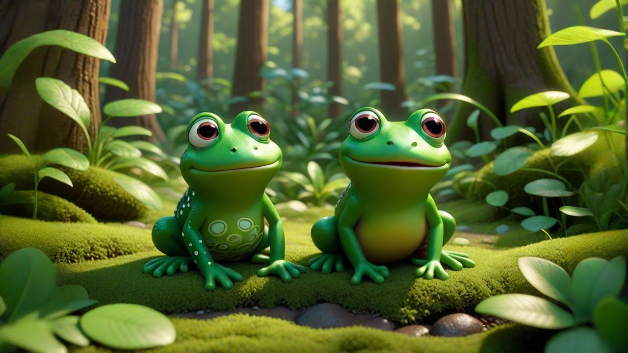 Two Tiny Frogs Jump on a Log | Animal & Counting Song for Kids ...