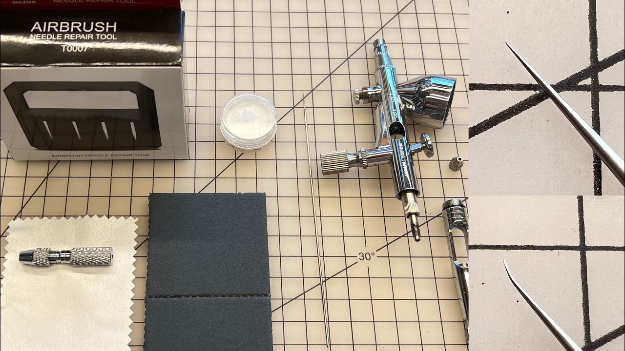 How to repair airbrush needle 模型噴筆 噴針修復 - YouTube