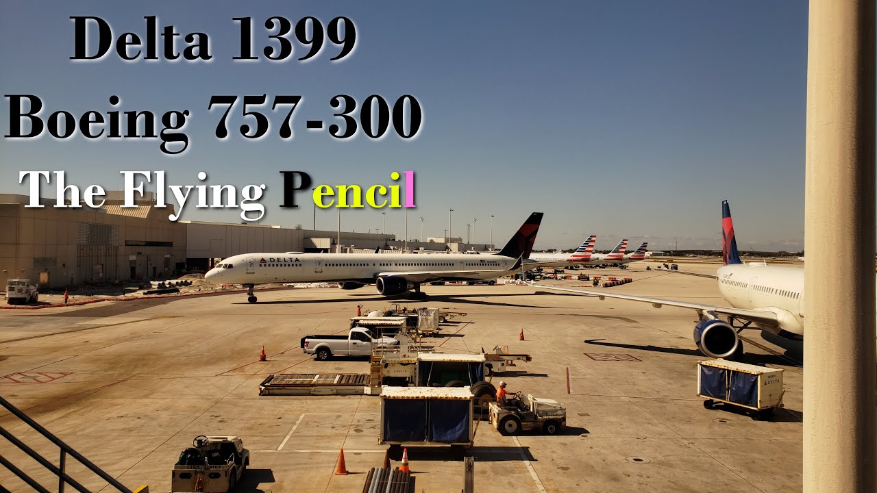 The Flying Pencil - a Delta Boeing 757-300 - Departs Fort Lauderdale ...