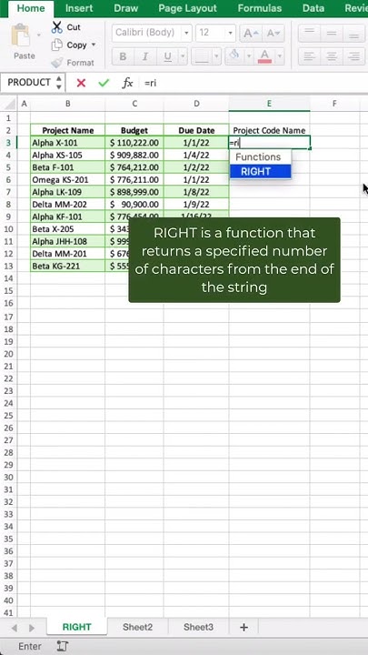 You’ll be in awww while using RIGHT Function in excel #shorts #excel - YouTube