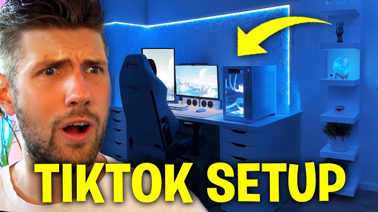 HAN HAR EN SJUKT CLEAN TIKTOK SETUP MED 3D-PANELER OCH LED?! *REAGERAR ...