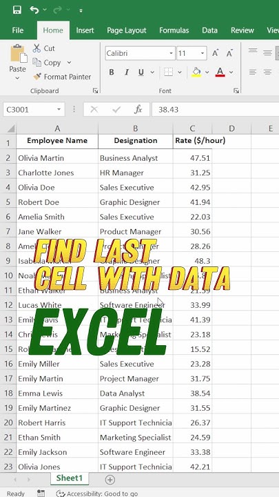 Quick Excel Trick to Find the Last Cell with Data #excel #shorts #quicktips #excelforbeginners ...