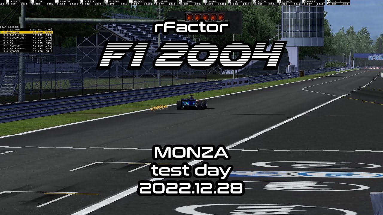 rFactor F1 2004 MONZA test day 2022.12.28 #rFactor - YouTube
