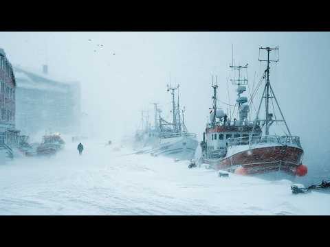Surviving BLIZZARD 4 Days STRANDED in Extreme Arctic Town. HEAVY SNOWSTORM Winter Van Life Camping