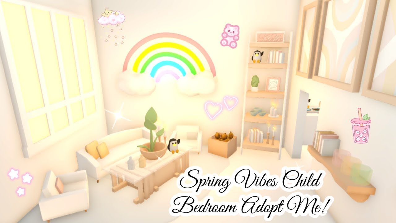 SUPER CUTE Spring Bedroom 🌸 🤍 Mini Speed build in Adopt Me ...