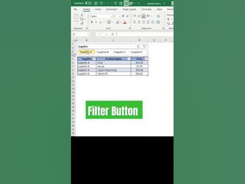 How to INSERT FILTER BUTTON in Excel. #exceltutorial #excelworld - YouTube