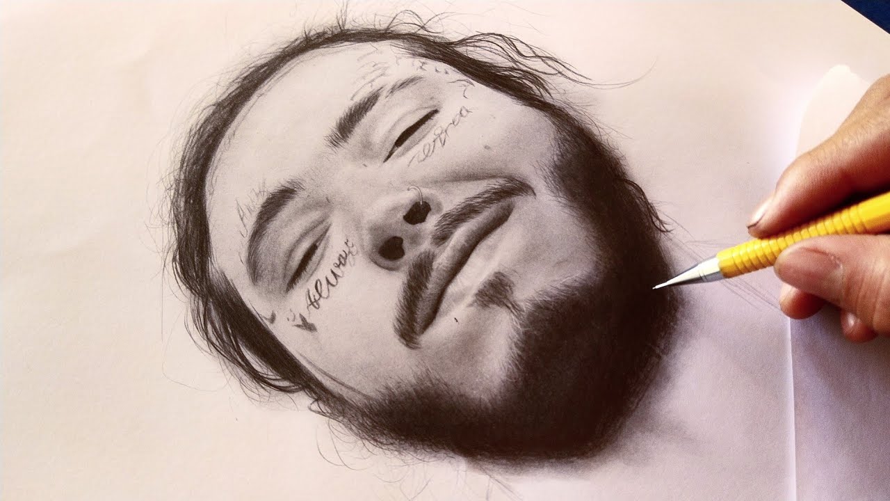 HOW TO DRAW POST MALONE SKETCH - YouTube