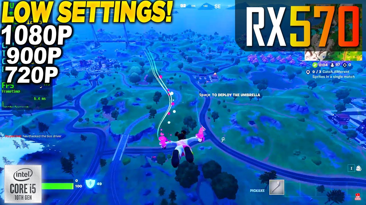 Fortnite Chapter 6 Season 1 RX 570 + İ5 10400F - 1080p 900p 720p Low ...