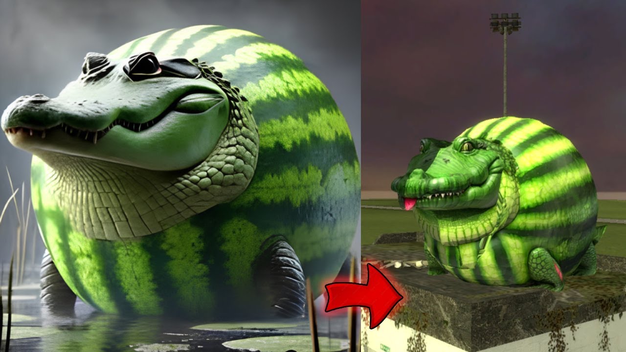 I MADE 3D italian brainrot watermelon crocodile FAMILY ANIMALS MEMES in ...