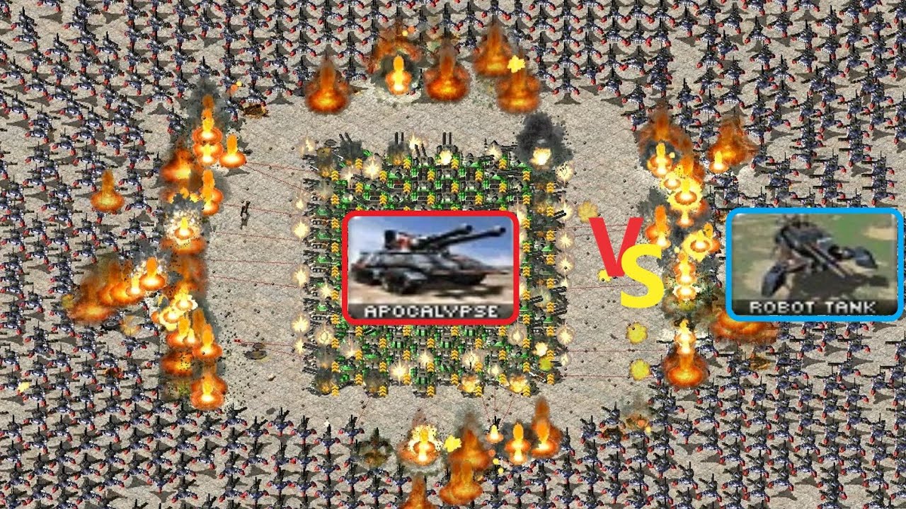 100 Apocalypse surrounded by 1000 Robot Tanks - Red Alert 2 - YouTube