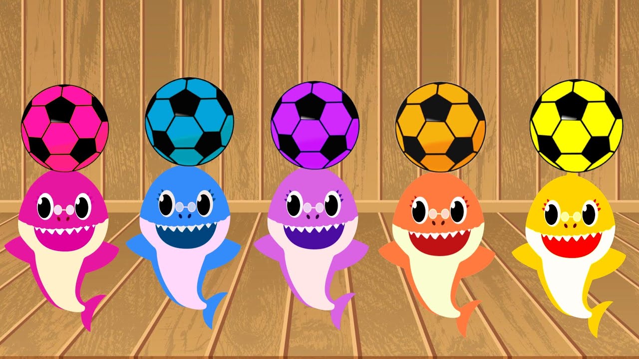 Colours learning with balls | Colours for Toddlers | Shark colours ...