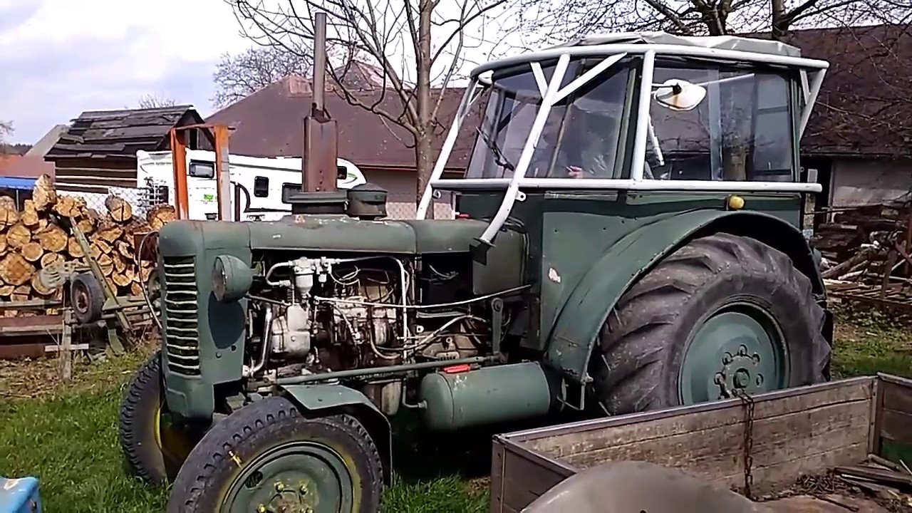 Start zetor super 50 - YouTube