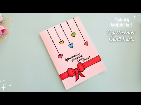 TEK A4 KAĞIDI İLE ÖĞRETMENLER GÜNÜ HEDİYESİ 🎁👨‍👧‍👦 ÇOK KOLAY 😉 Makas Yok ✂️Yapıştırıcı Yok❗