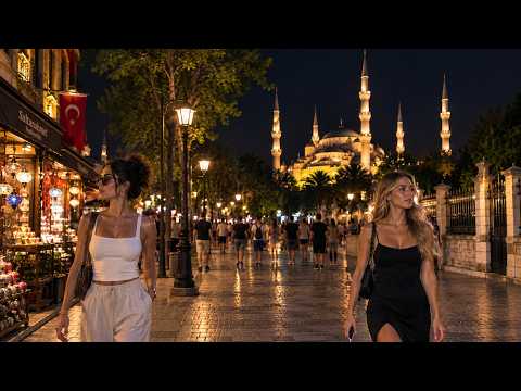 Explore ISTANBUL Turkey 🇹🇷 | Sultanahmet at Night, Blue Mosque & Historic Streets | 4K HDR 2026
