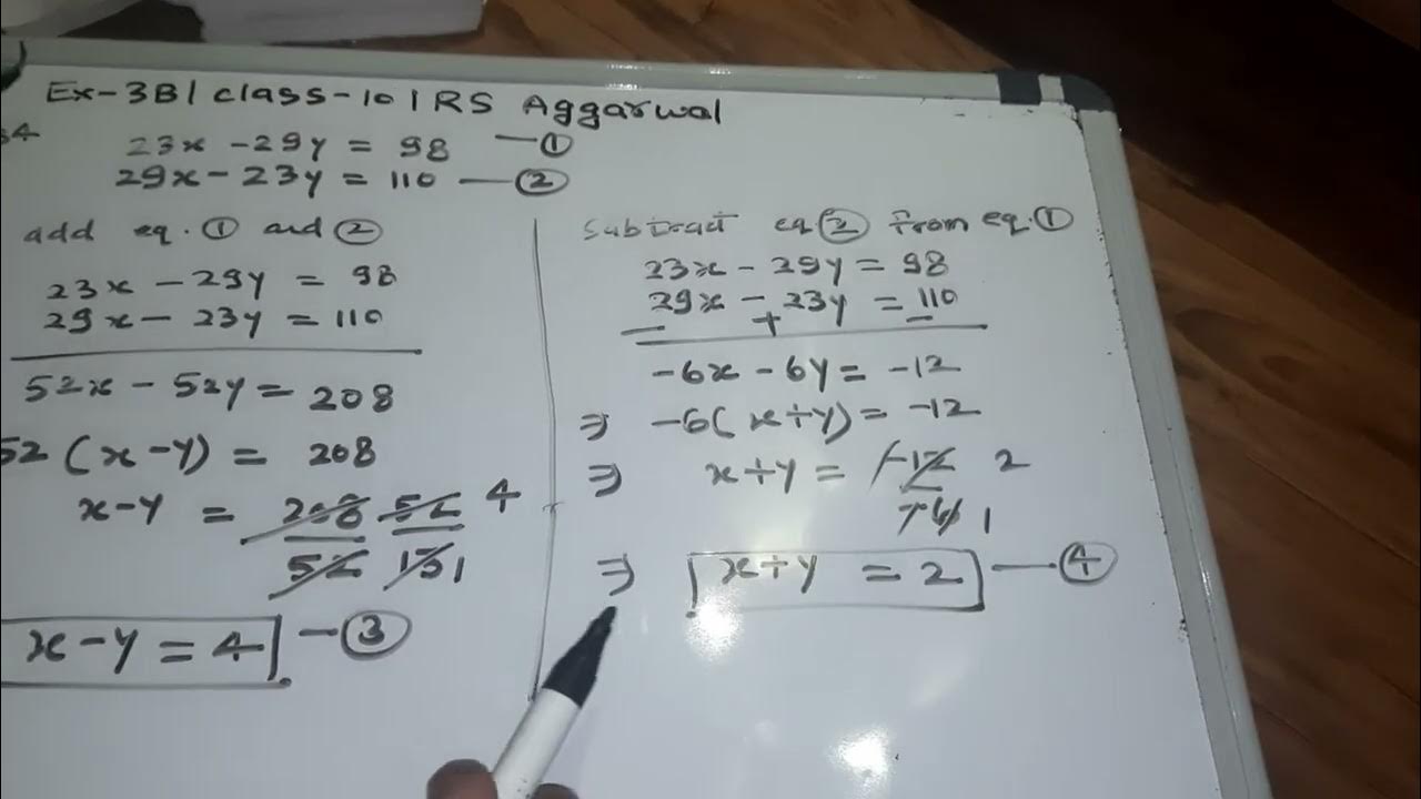 Q34 exercise 3B class 10 RS AGGARWAL linear equation in two variables @mohakinstitute8287 #viral ...