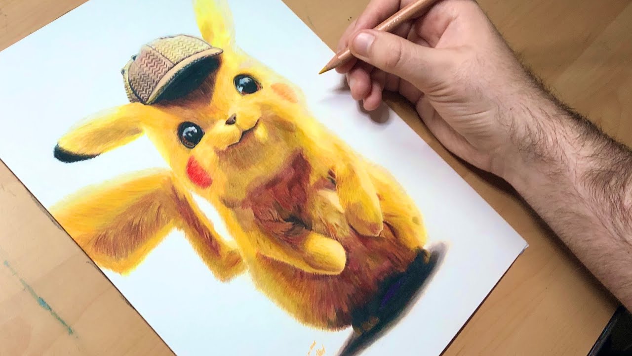 Drawing Detective Pikachu - Pokémon Artwork - Timelapse - YouTube