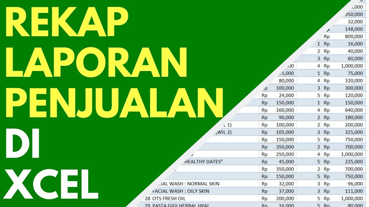 REKAP LAPORAN DATA PENJUALAN RATUSAN PRODUK DI MICROSOFT EXCEL - TEACH ...