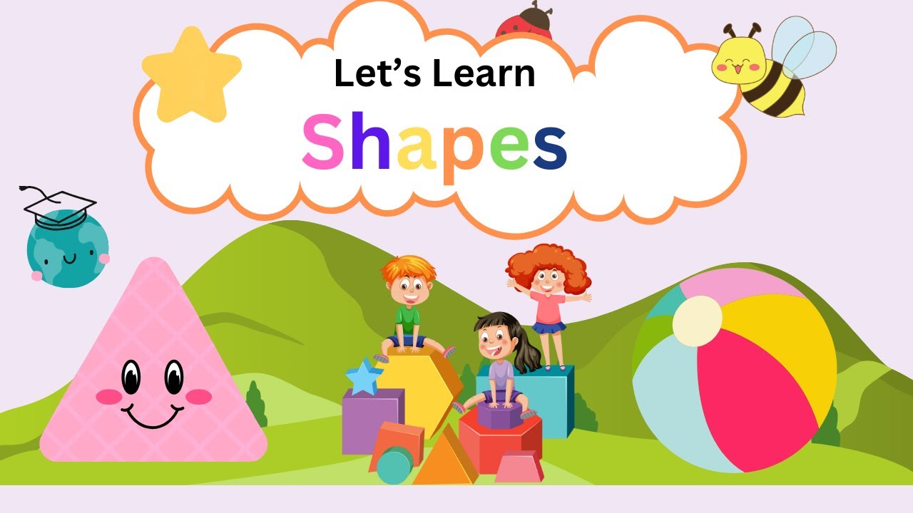 Learn Shapes with Fun||Geometry Fun for Kids||Colorful illustration of ...
