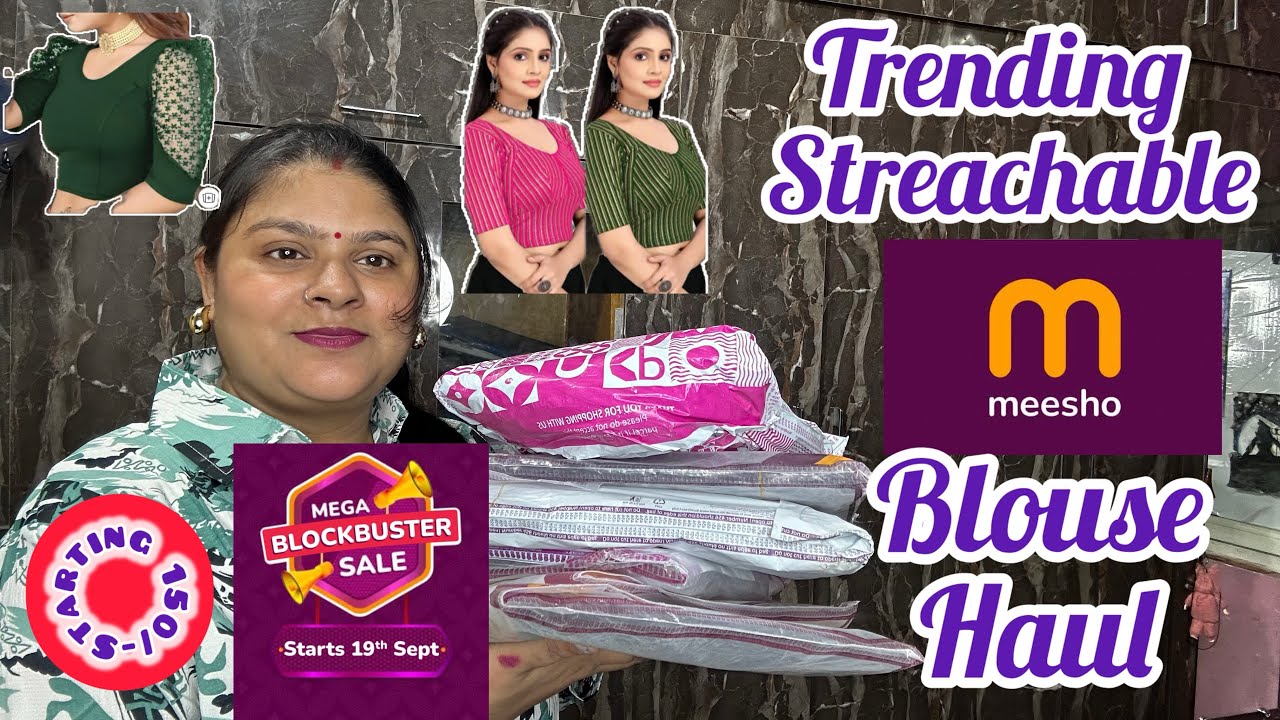 Meesho Blouse Haul 💃 Latest Stretchable Blouse Under 200 | Trending ...