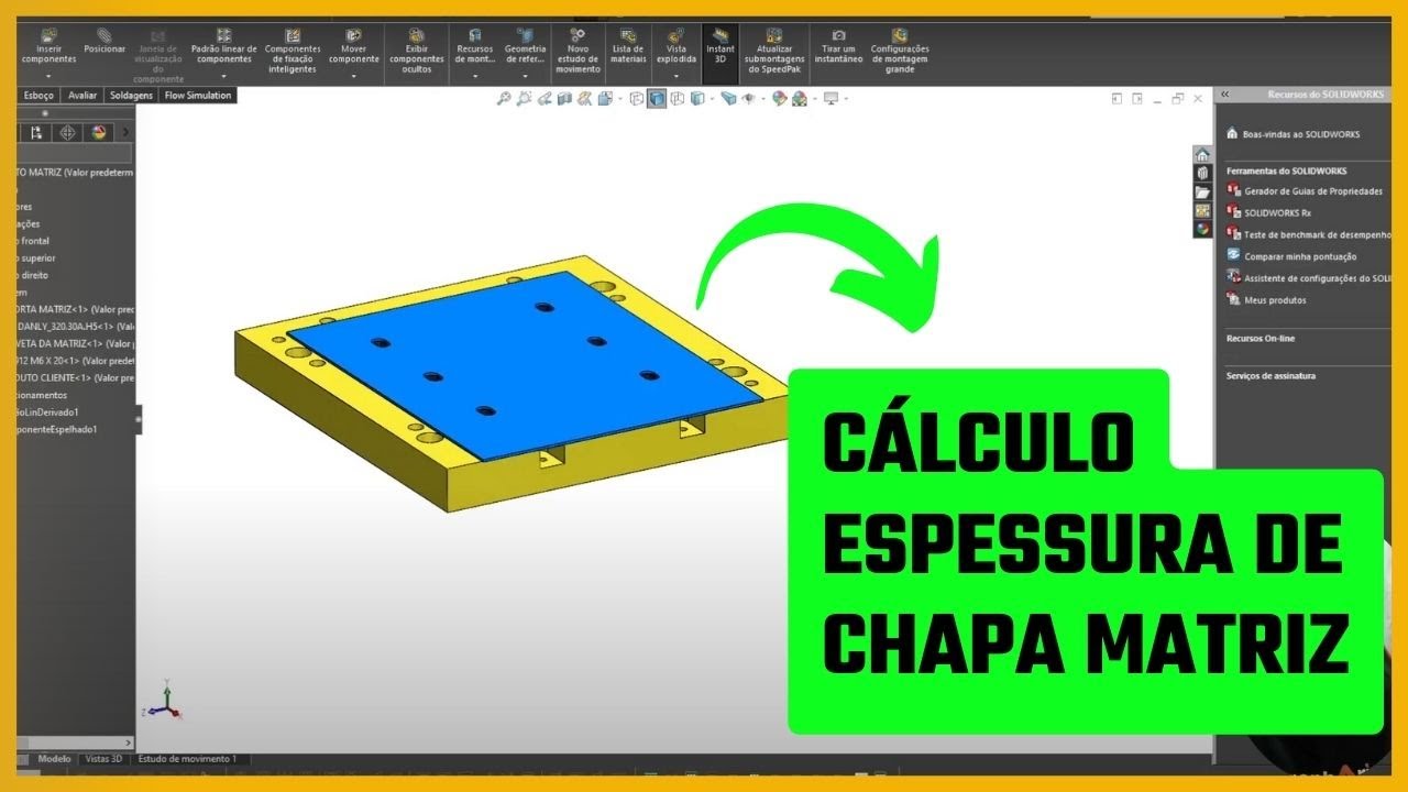 Cálculo Para Espessuras De Matrizes - Ferramenta Estampo Solidworks ...