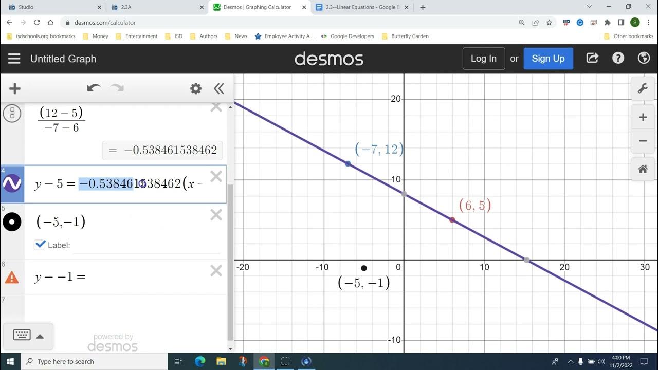 V1: Plotting Parallel and Perpendicular Lines on Desmos - YouTube