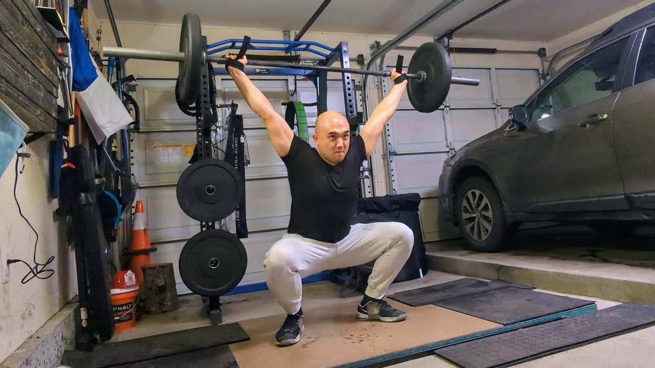 Workout with me: Hang power snatch, snatch pull, back squat - YouTube