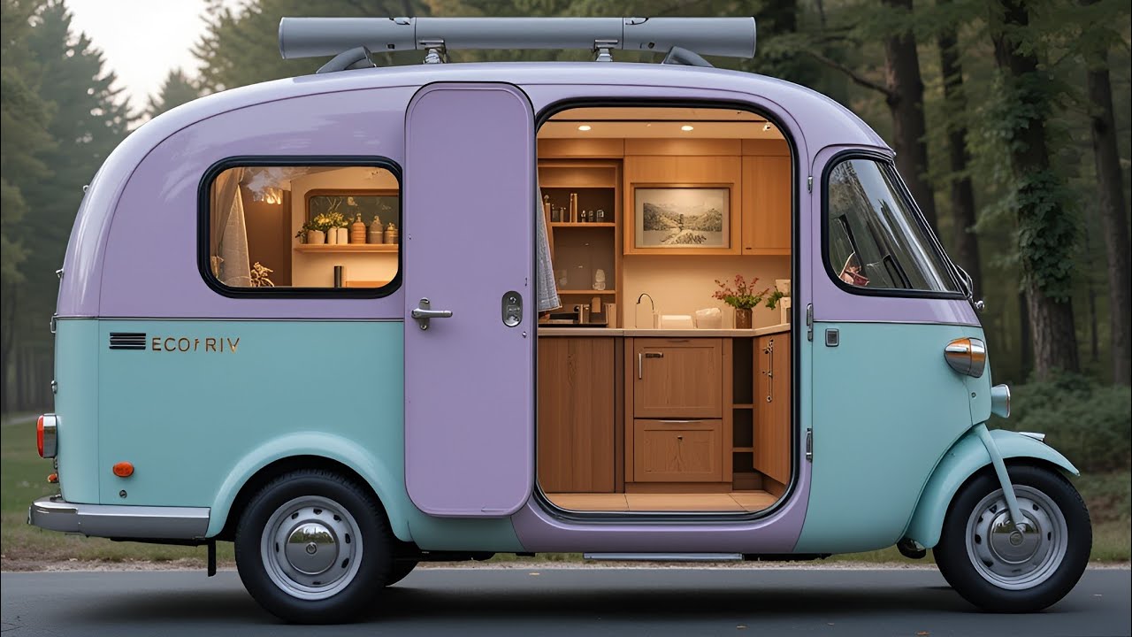 "2025 Mint Purple Electric Tricycle Camper – The Coolest Mini EV Home ...